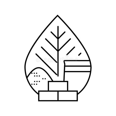 Green Building Materials Line Icon Vector Illustration Stock Vector Illustration Of House