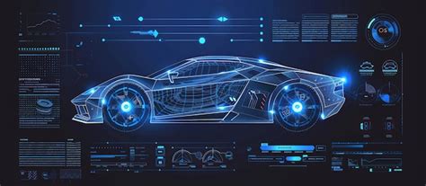Premium Photo Futuristic Car Service Scanning Auto Data Analysis