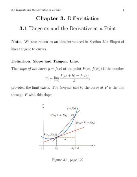 Section 31 Tangents And The Derivative At A Point 3 Tangents And