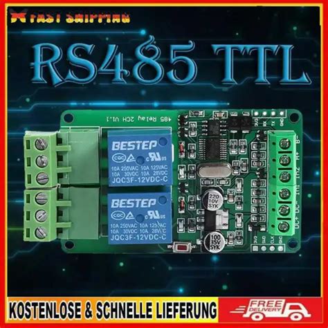 Modbus Rtu 2 Way 12v Relay Module Switch 2 Way Relay Output Rs485