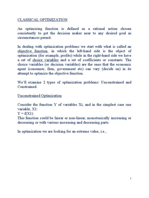 Economics And Optimization Techniques Pdf Mathematical Optimization Derivative