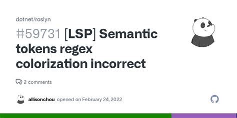 Lsp Semantic Tokens Regex Colorization Incorrect · Issue 59731 · Dotnetroslyn · Github