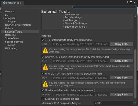Unity防坑指南之android路径缺失jdk、sdk和ndkndk版本问题（手动安装组件） Yansirfuture 博客园