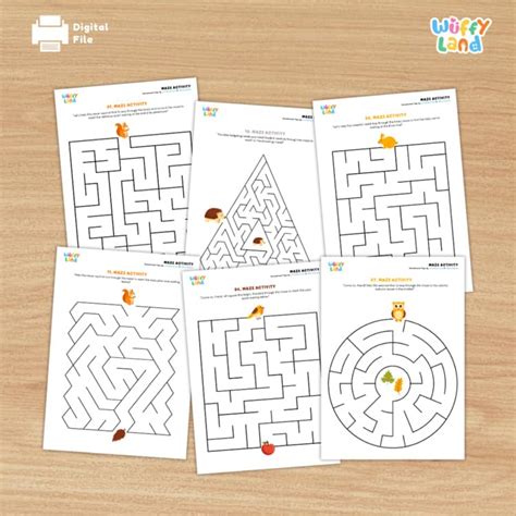 Autumn Mazes Puzzles Activity Worksheets Brain Breaks With Answer Key