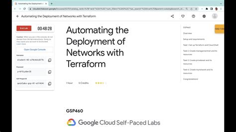Automating The Deployment Of Networks With Terraform Qwiklabs Gsp460 Youtube