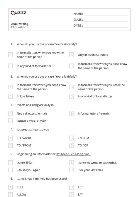 50 Writing Worksheets For 7th Year On Quizizz Free And Printable