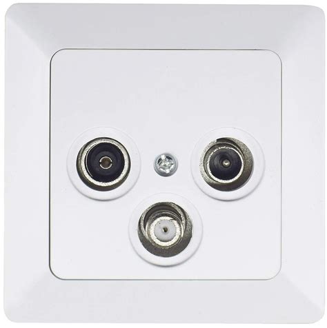 Socket Switch System Milos Matt White Flush Mounted Sockets Switch