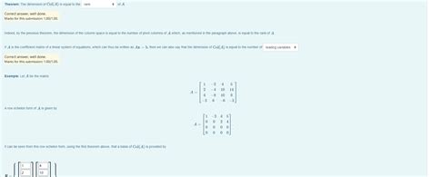 Solved How To Find A Basis For The Column Space And Row Chegg Com