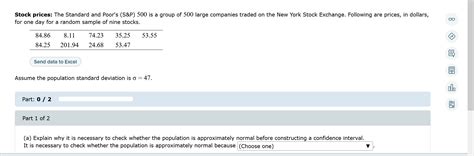 solved stock prices the standard and poor s s andp 500 is a