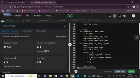 Geeksforgeeks Dsa Coding Problemsolving Python Binarysearchtree Mansi Rajput