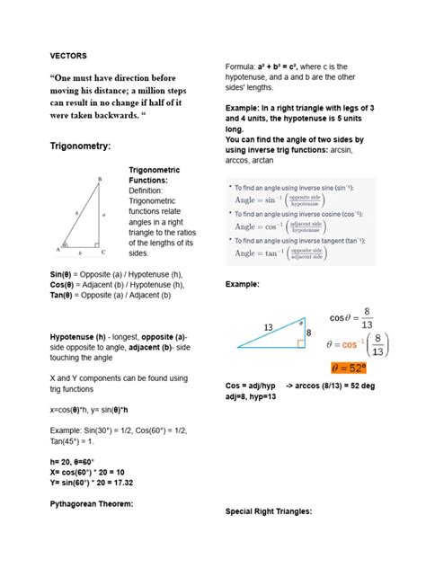 Physics Vectors Pdf Trigonometric Functions Euclidean Vector
