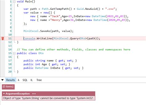 Csv Type Mapping Query Error Cannot Be Converted To Xxx Type · Issue 243 · Mini Software