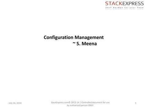 Devops And Configuration Management Tools Pptx