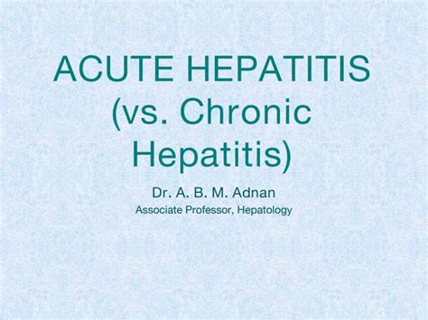 Hepatitis Acute Versus Chronic Causes Pathophysiologypdf