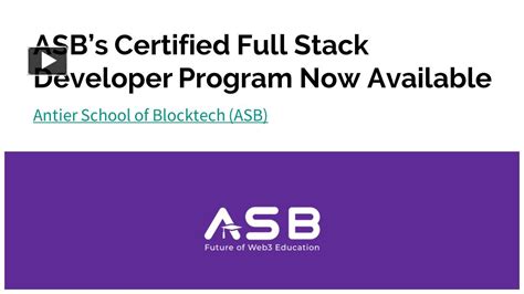 ppt announcement certified full stack developer program launched at asb powerpoint