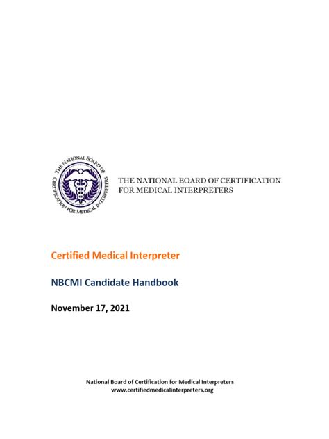 Nbcmi Handbook Pdf Language Interpretation Medicine