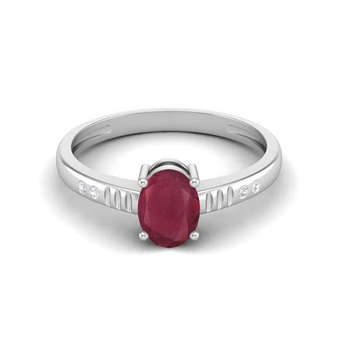 Classic Ruby Glass Filled 925 Sterling Silver Solitaire Women