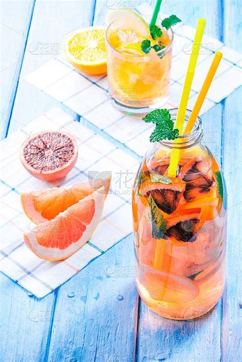 柑橘类水果排毒水素材 花瓣网