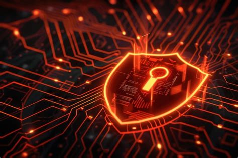 Cybersecurity Shield With Lock Icon Representing Digital Protection And Data Encryption