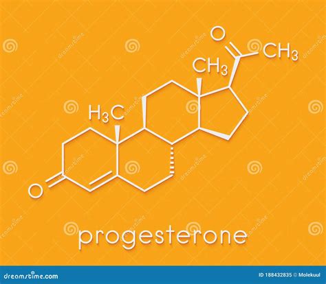 Progesterone Female Sex Hormone Molecule Plays Role In Menstrual Cycle And Pregnancy Skeletal