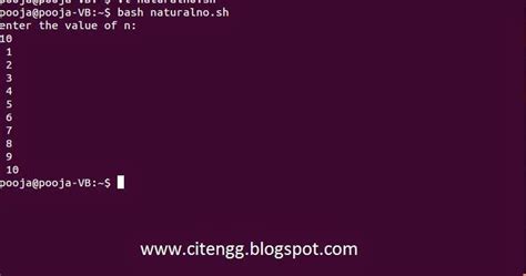 Shell Program To Print Natural Numbers Upto N Computer And Information Technology Notes