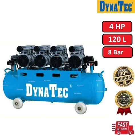 Dynatec Oc 4 120l 4hp 8 Bar Oiless Compressor Air Compressor Compressor Angin 3000w Shopee