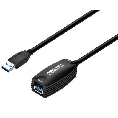 Monoprice USB 3 0 Active Extension Cable 5 Meter Black USB Type A Male To USB Type A