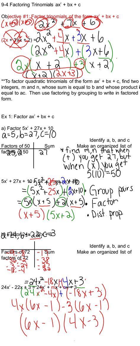 Solved 5 5 Worksheet Factoring Ax2 Bx C Mpm2d Jensen 2 Chegg