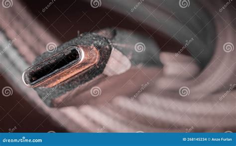 USB Type C Connector Viewed From An Angle Movie Looking Photo Of A Modern Usb Connector With