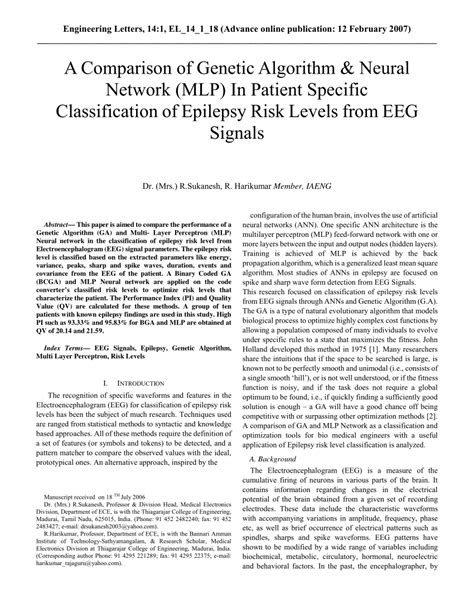 Pdf A Comparison Of Genetic Algorithm And Neural Network Mlp In