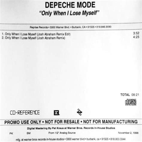Depeche Mode Only When I Lose Myself Josh Abraham Remix Lyrics