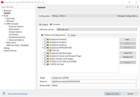 CCS MSP432P401R An Error When Changing Clock TickSource To Clock TickSource USER MSP Low