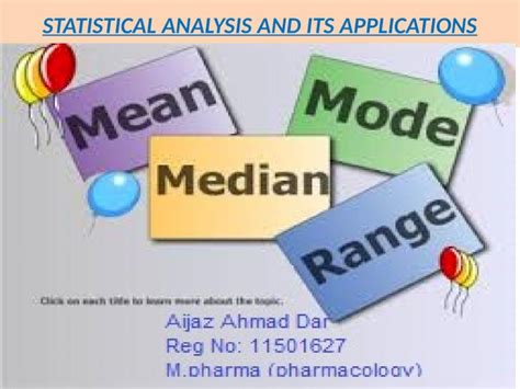 Pptx Statistical Analysis And Its Applications Dokumen Tips