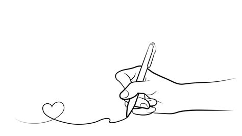 Hand Draw Heart Shape Line 10638924 Vector Art At Vecteezy