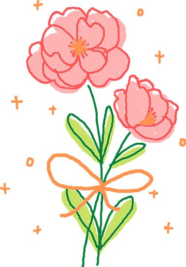 母亲节涂鸦花束素材 花束