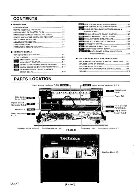 Service Manual For TECHNICS SX EX30 Download