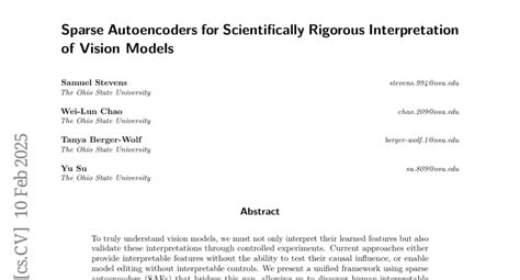 Sparse Autoencoders For Scientifically Rigorous Interpretation Of Vision Models Ai For Dummies