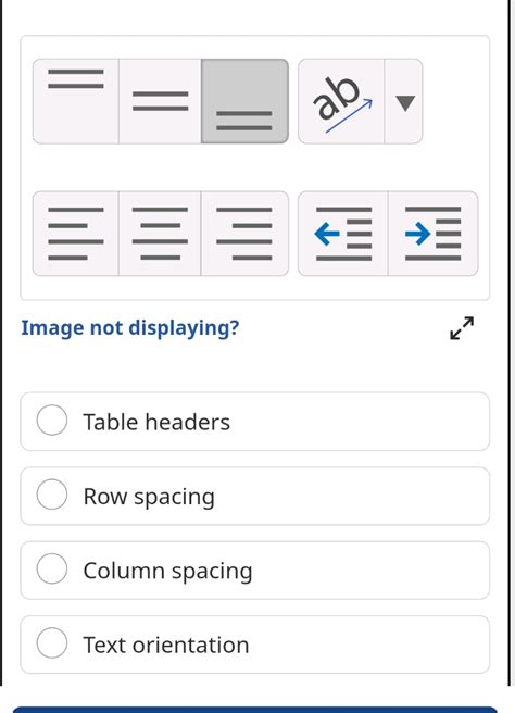 Image Not Displaying K Table Headers Row StudyX