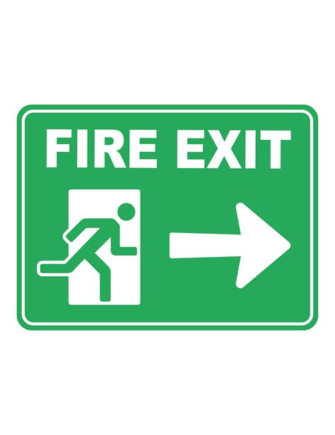 Emergency Fire Exit Arrow Right Emergency Safety Sign