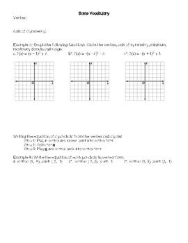 Vertex Form Of A Quadratic By Monica Corbin TPT