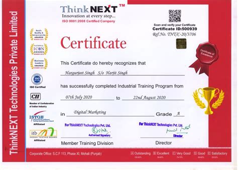 Hargurjeet Singh On Linkedin I Attended Industrial Training In Digital