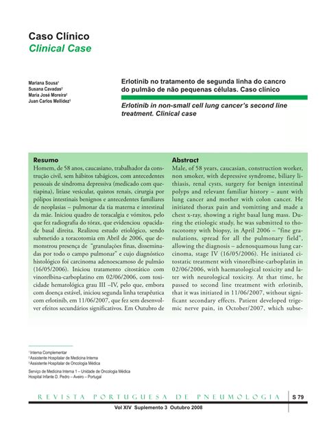 Pdf Erlotinib In Non Small Cell Lung Cancers Second Line Treatment Clinical Case