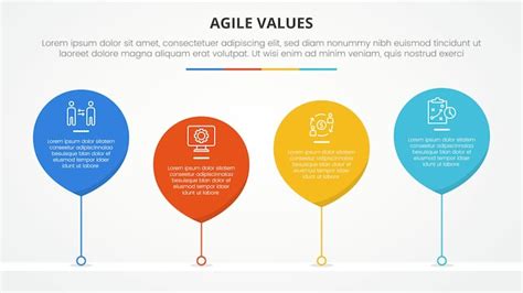 아질리 스 인포그래픽은 슬라이드 프레젠테이션을 위한 개념으로 워터드롭 버블은 타임라인 스타일로 4포인트 리스트는 플래트 스타일로 사용된다 무료 벡터