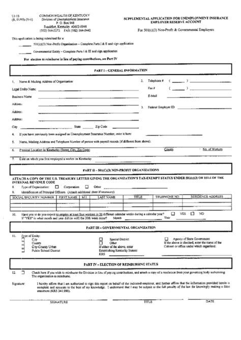 Form Ui Is Supplemental Application For Unemployment Insurance Employer Reserve Account