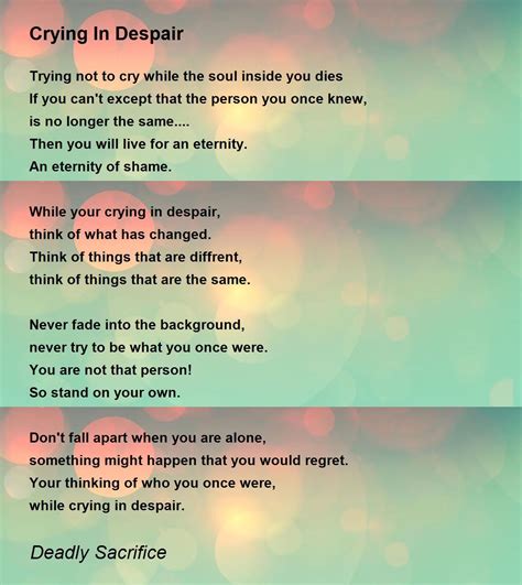 Despair Poems