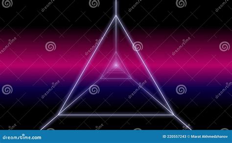 Synthwave Triangle Tunnel Background 3d Render Retro Stock Illustration Illustration Of
