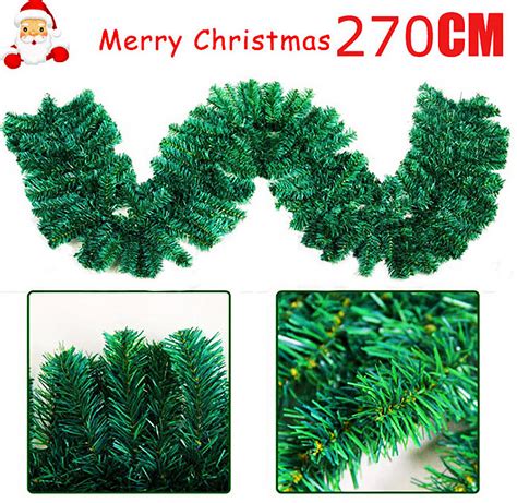 27meter Christmas Tree Decor Plasic Grass Garlan Greenwhite Color