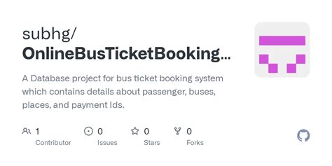 Github Subhg Onlinebusticketbookingsystem A Database Project For Bus Ticket Booking
