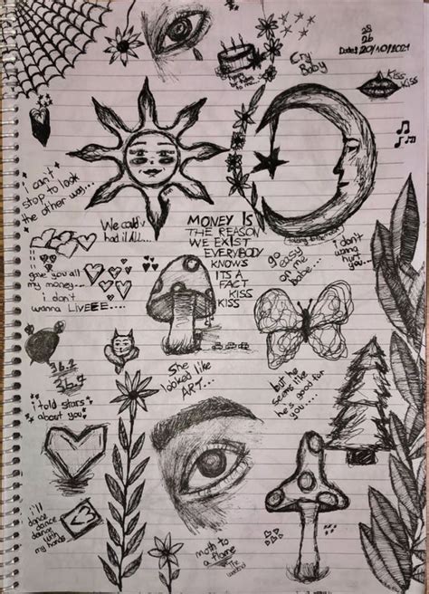 A Notebook With Some Drawings On It