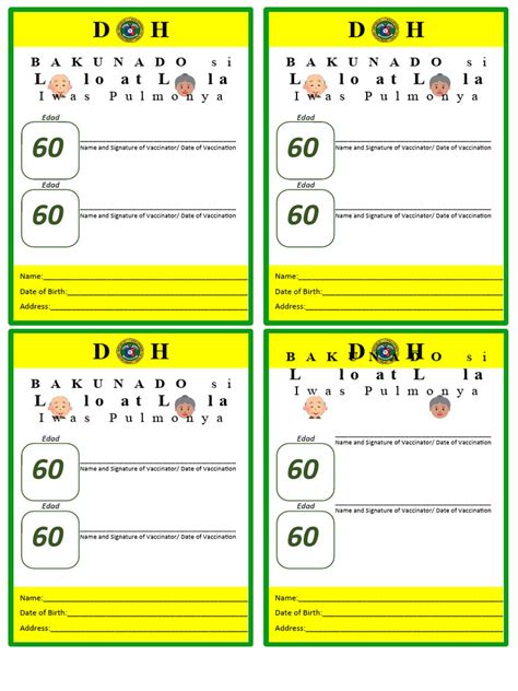 Vaccination Card Template For Babies Pdf Causes Of Death Medical
